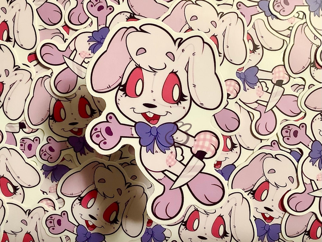Vanny Sticker | 3” Glossy Vinyl Knife Bunny | Cute Laptop Stickers ...