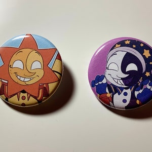Sun & Moon Button Set | 1.25" OR 2.25" 2 Pc Pin Set | Pinback Buttons ...