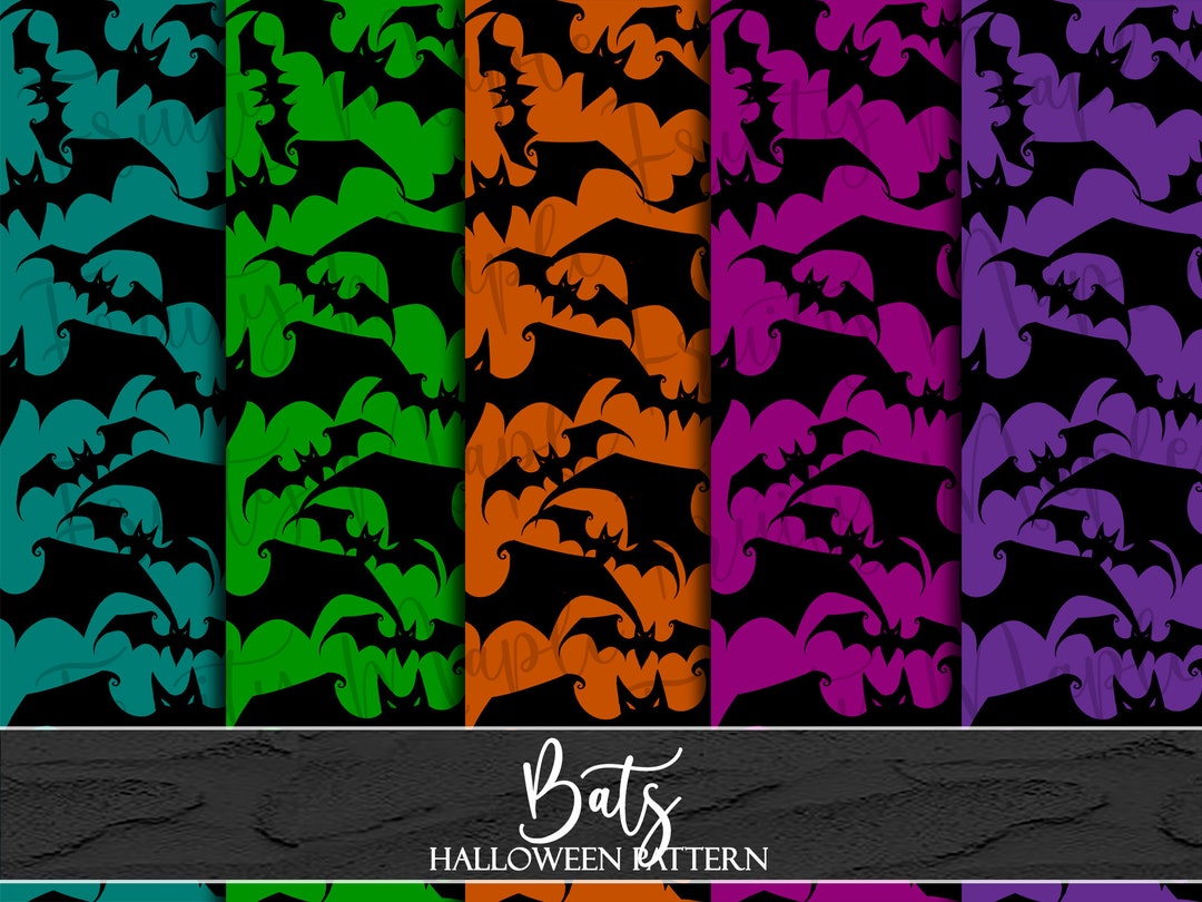 Halloween Digital Paper, Halloween Seamless Pattern, Bat Halloween ...