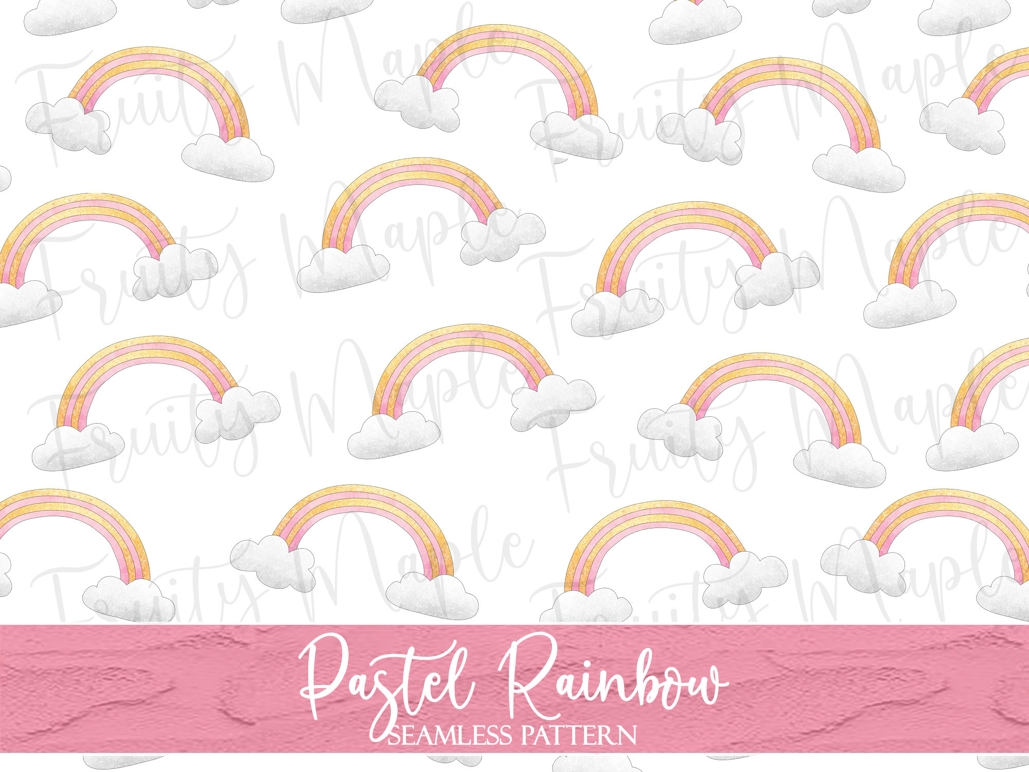 Rainbow Seamless Pattern, Rainbow Digital Paper, Cute Seamless Paper ...