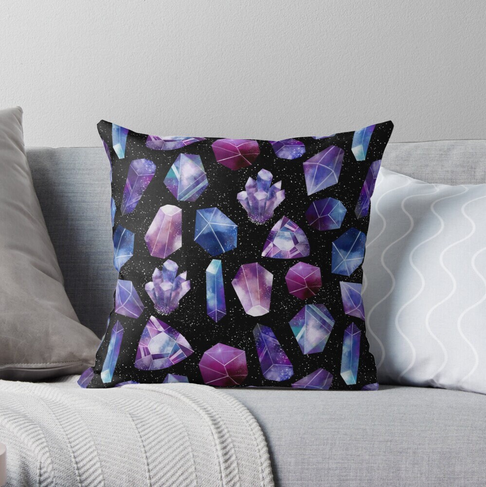 Galaxy Crystals Seamless Pattern, Space Digital Paper, Watercolor ...
