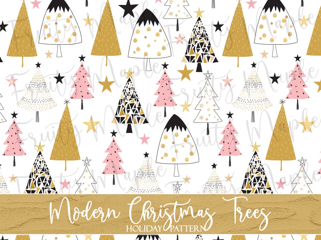 Christmas Tree Seamless Pattern, Christmas Scrapbooking Christmas ...