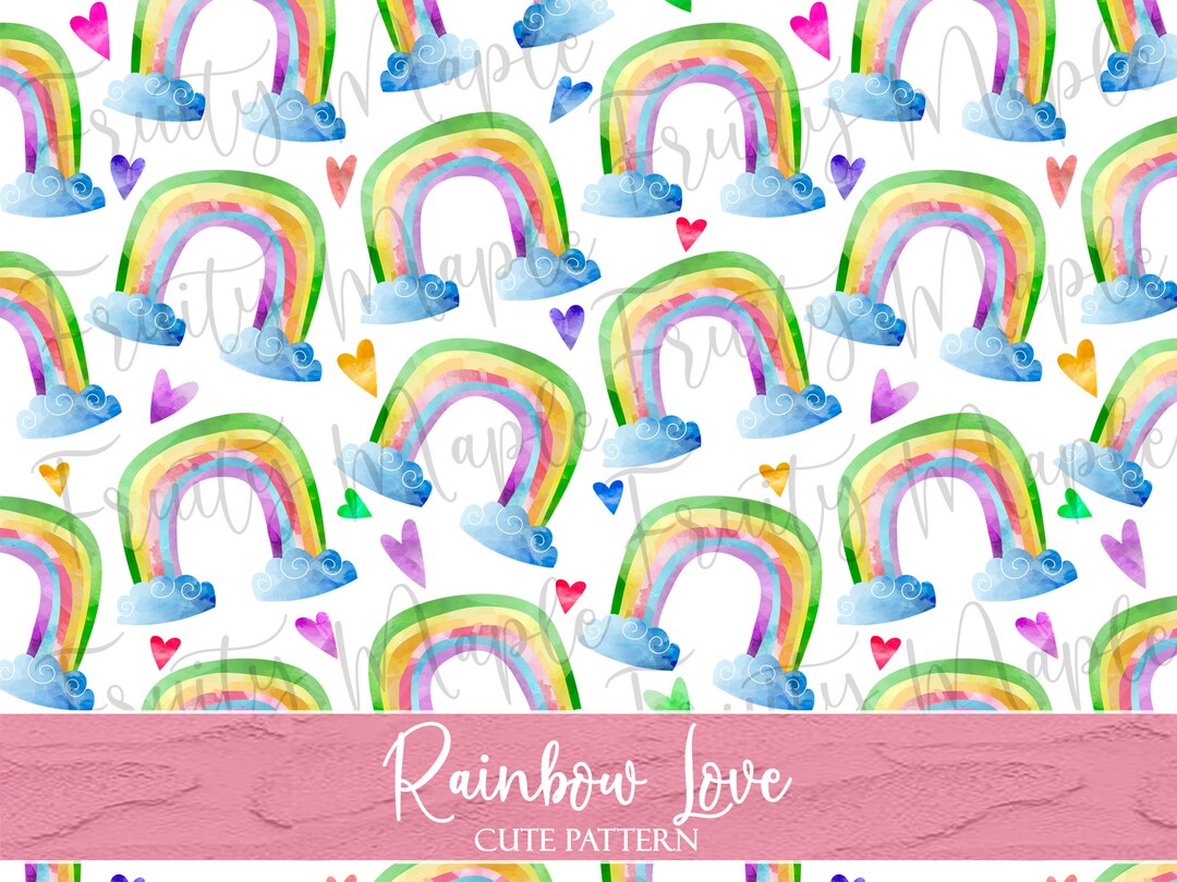 Rainbow Seamless Pattern, Rainbow Digital Paper, Cute Seamless Paper ...