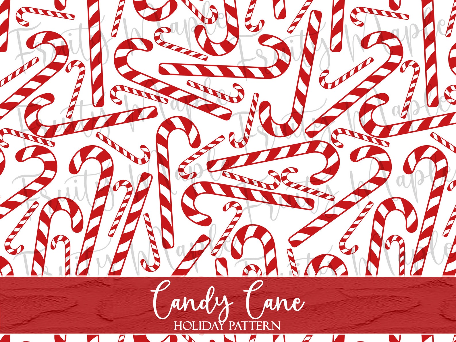 Candy Cane Digital Paper, Seamless Candy Cane Fabric Pattern, Christmas ...