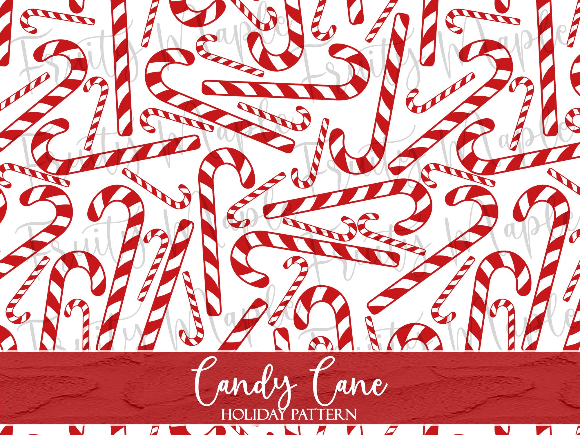 Candy Cane Digital Paper, Seamless Candy Cane Fabric Pattern, Christmas ...