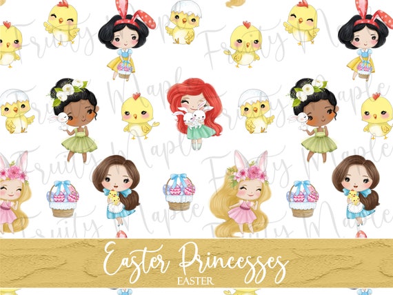 Easter Princesses Seamless Pattern Easter Digital Paper Baby - Etsy
