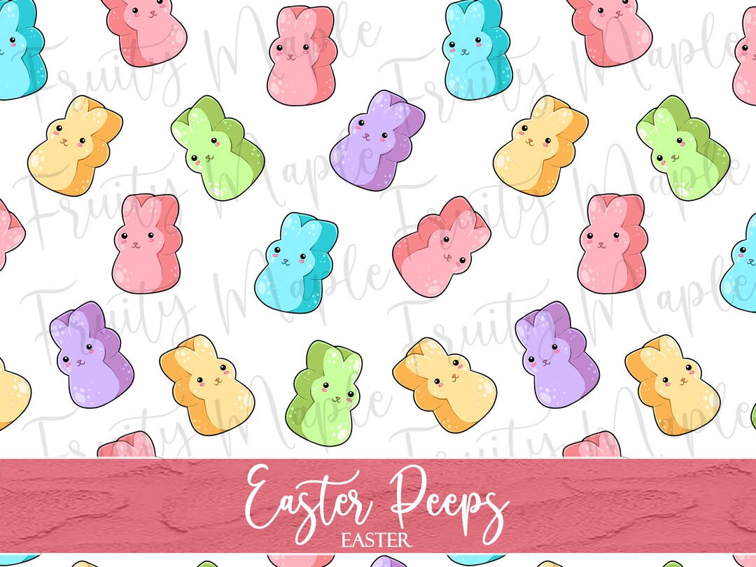 Easter Bunny Seamless Pattern, Marshmallow Bunny Digital Paper, Easter ...
