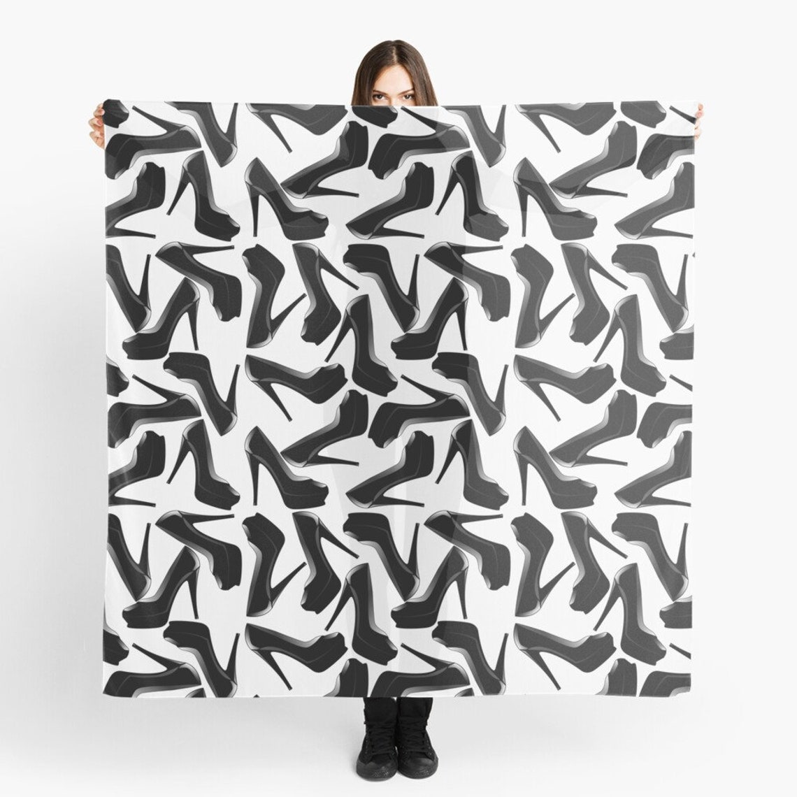 Black High Heel Seamless Pattern Stiletto High Heel Digital - Etsy