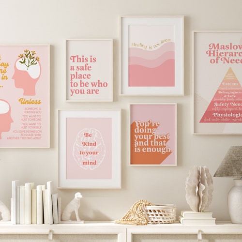 Set of 6 Mental Health Prints Therapist Office Wall Decor - Etsy