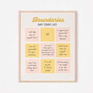 Boundaries Print | Boundaries Poster | Cbt Print | Therapy Office Decor ...
