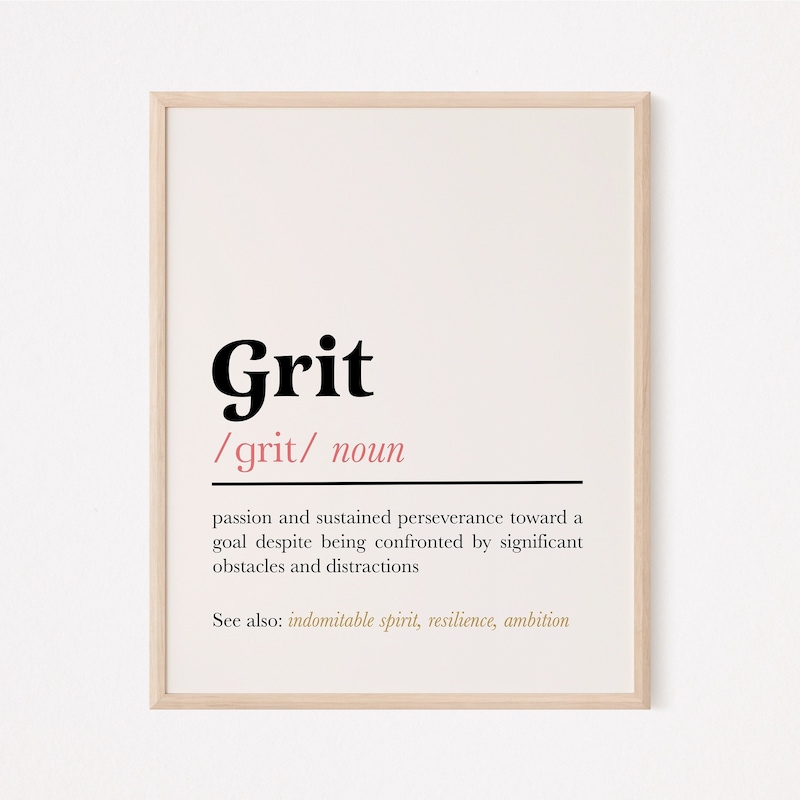 Grit Definition Sign - Etsy