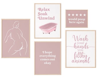 Pink Bathroom Decor - Etsy