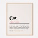 Cat Definition Print | Definition of Cat Wall Art | Cat Quote Print ...