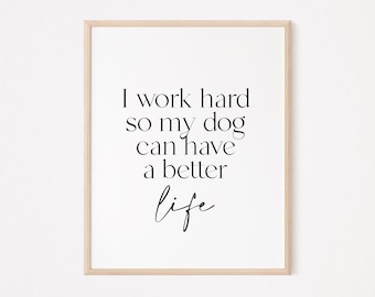 I Work Hard Poodle Dog Wall Art Print - Etsy