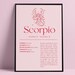 Scorpio Print, Zodiac Sign Print, Astrology Print, Zodiac Astrology ...