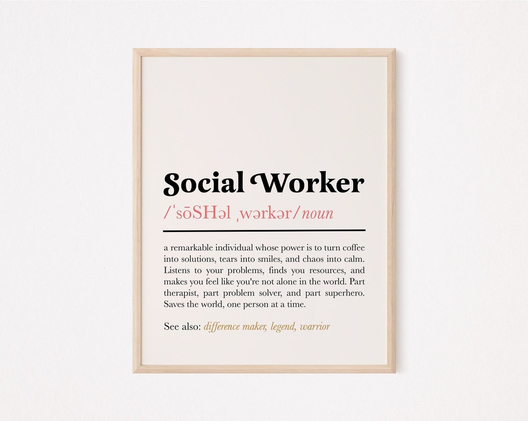 Social Worker Definition Print | Social Worker Appreciation Gift ...