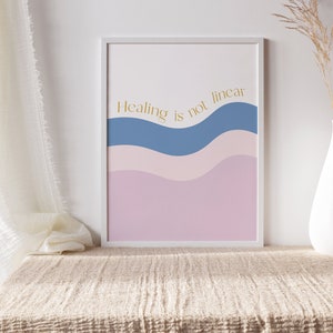 Healing is Not Linear Print | Therapy Wall Decor | Mental Health Print ...