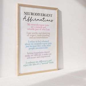 Neurodivergent Affirmations Print: Therapist Office Decor (digital ...