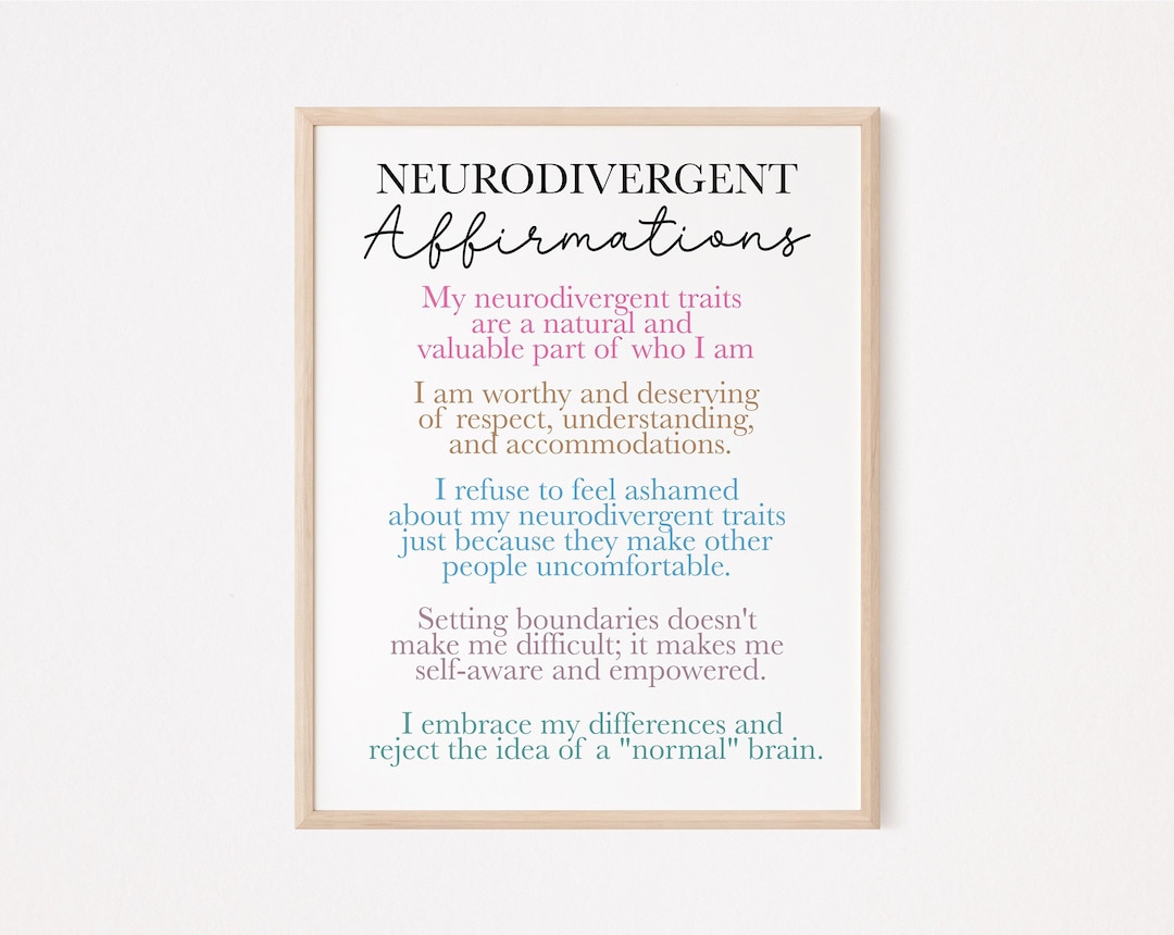 Neurodivergent Affirmations Print: Therapist Office Decor (digital ...
