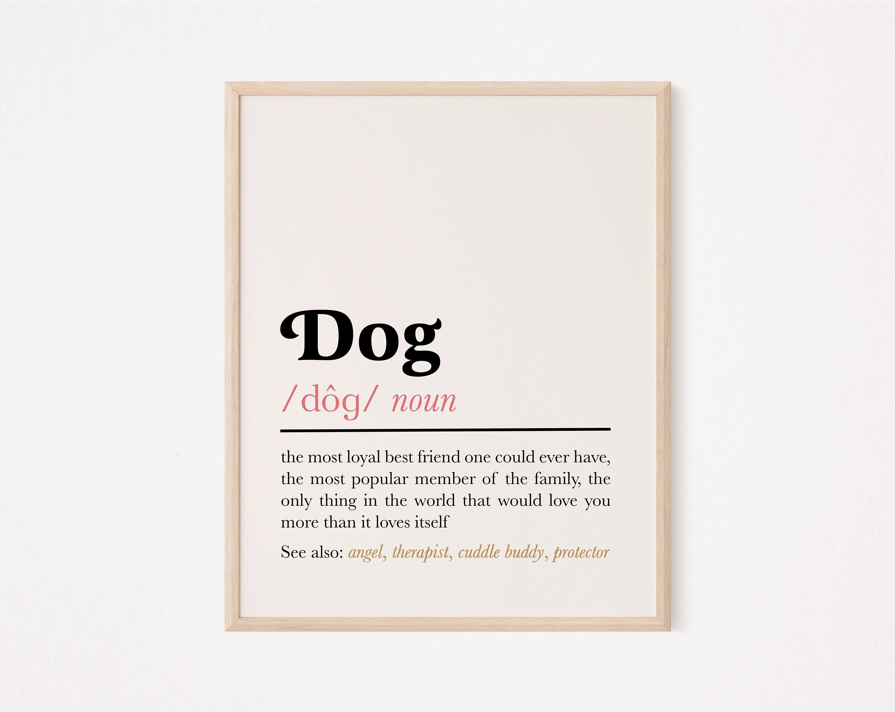 Dog Definition Print Definition of Dog Wall Art Dog Quote - Etsy