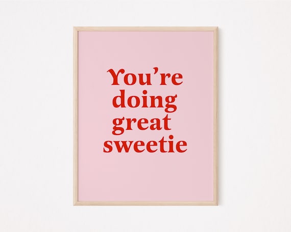 You're Doing Great Print Positive Affirmation Poster - Etsy