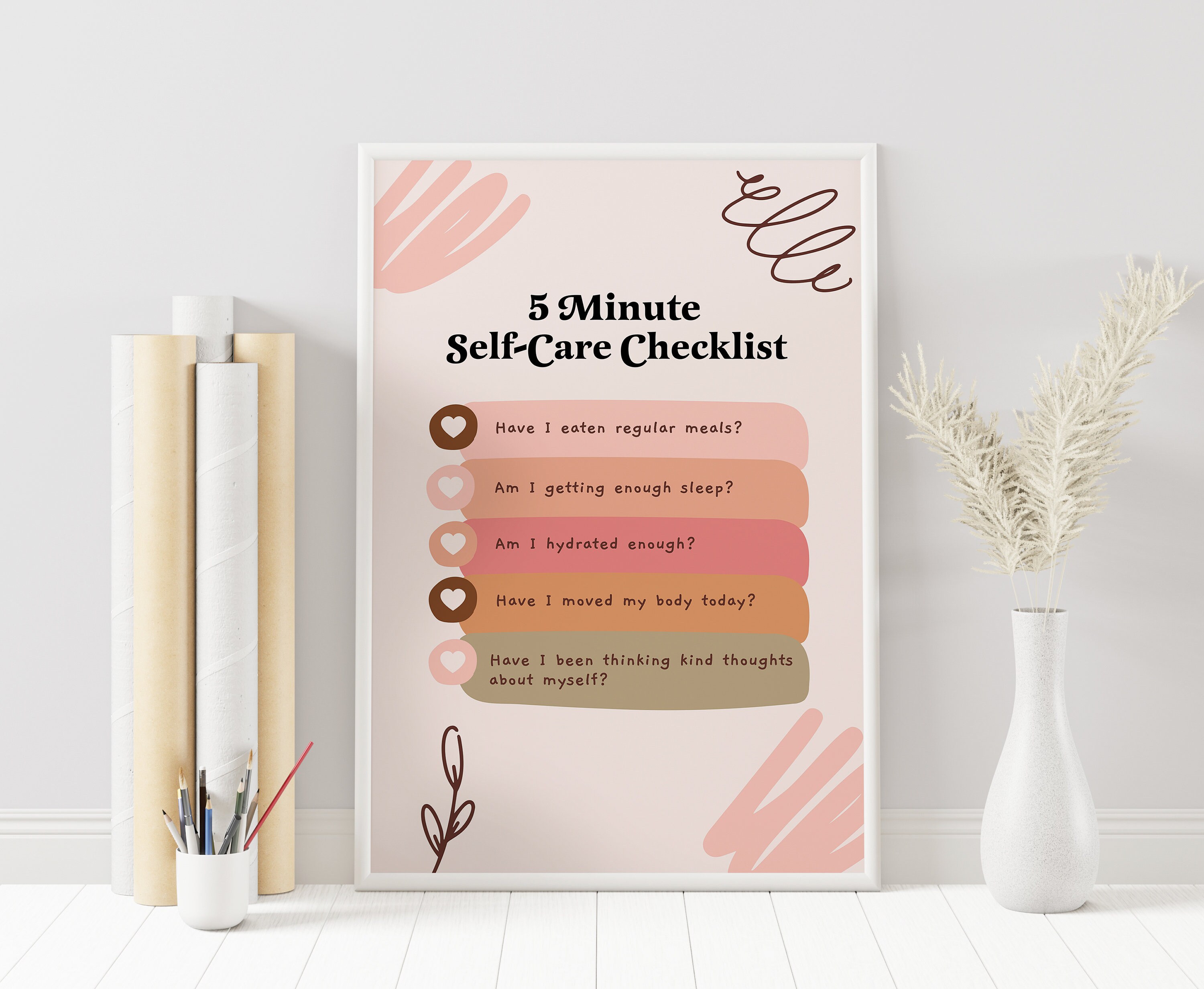 5 Minute Self-care Checklist Print Self Care Print Self - Etsy