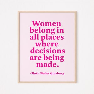 Set of 3 RBG Feminist Quote Prints | Ruth Bader Ginsburg Wall Art ...