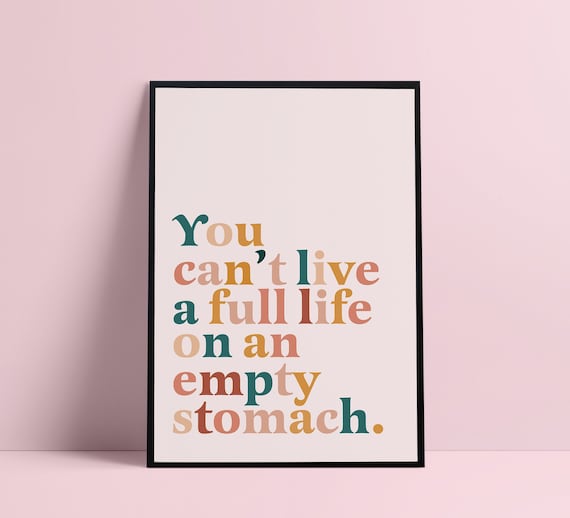 You Cant Live A Full Life on an Empty Stomach Boho Kitchen | Etsy