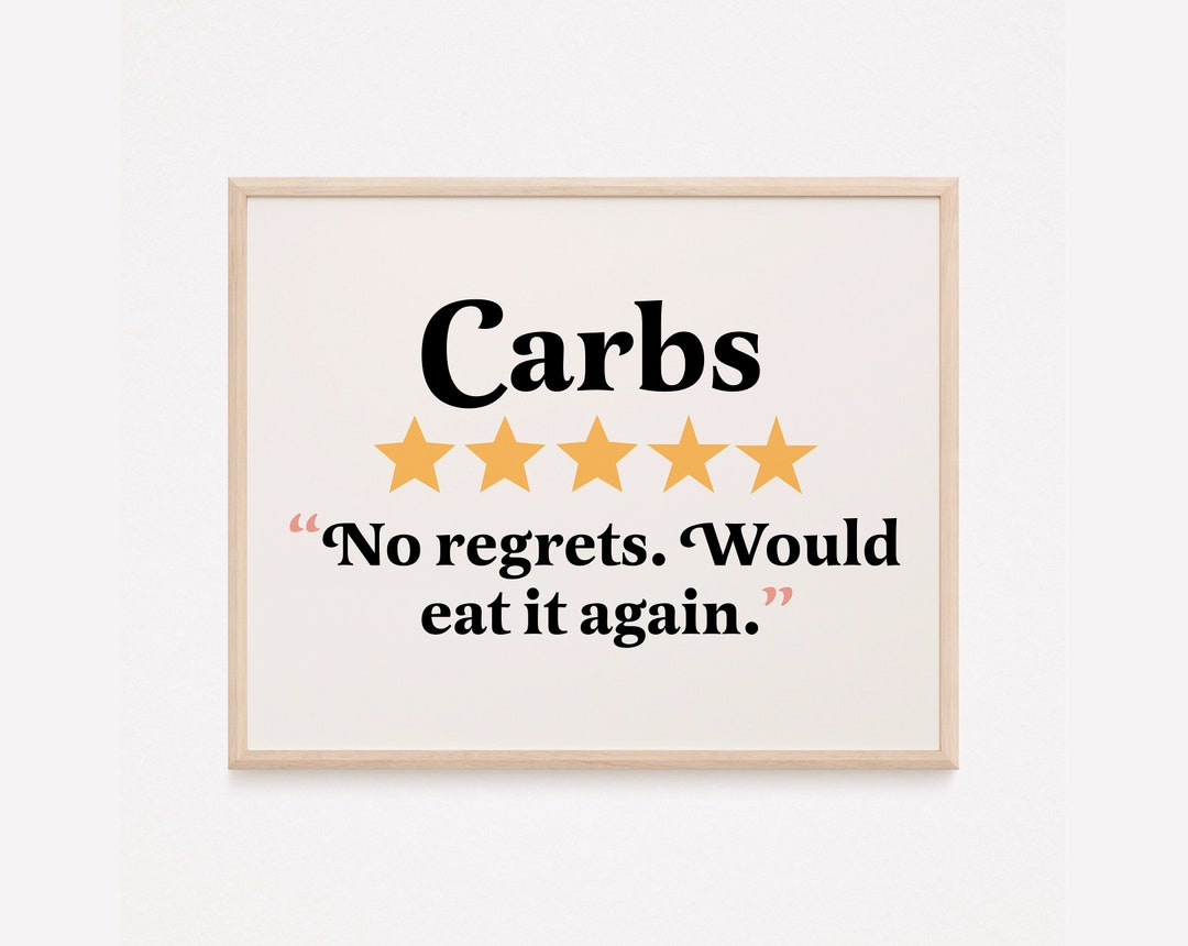 Funny Carbs Kitchen Print | Boho Kitchen Wall Art | Dining Room Print ...