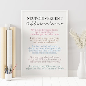 Neurodivergent Affirmations Print: Therapist Office Decor (digital ...