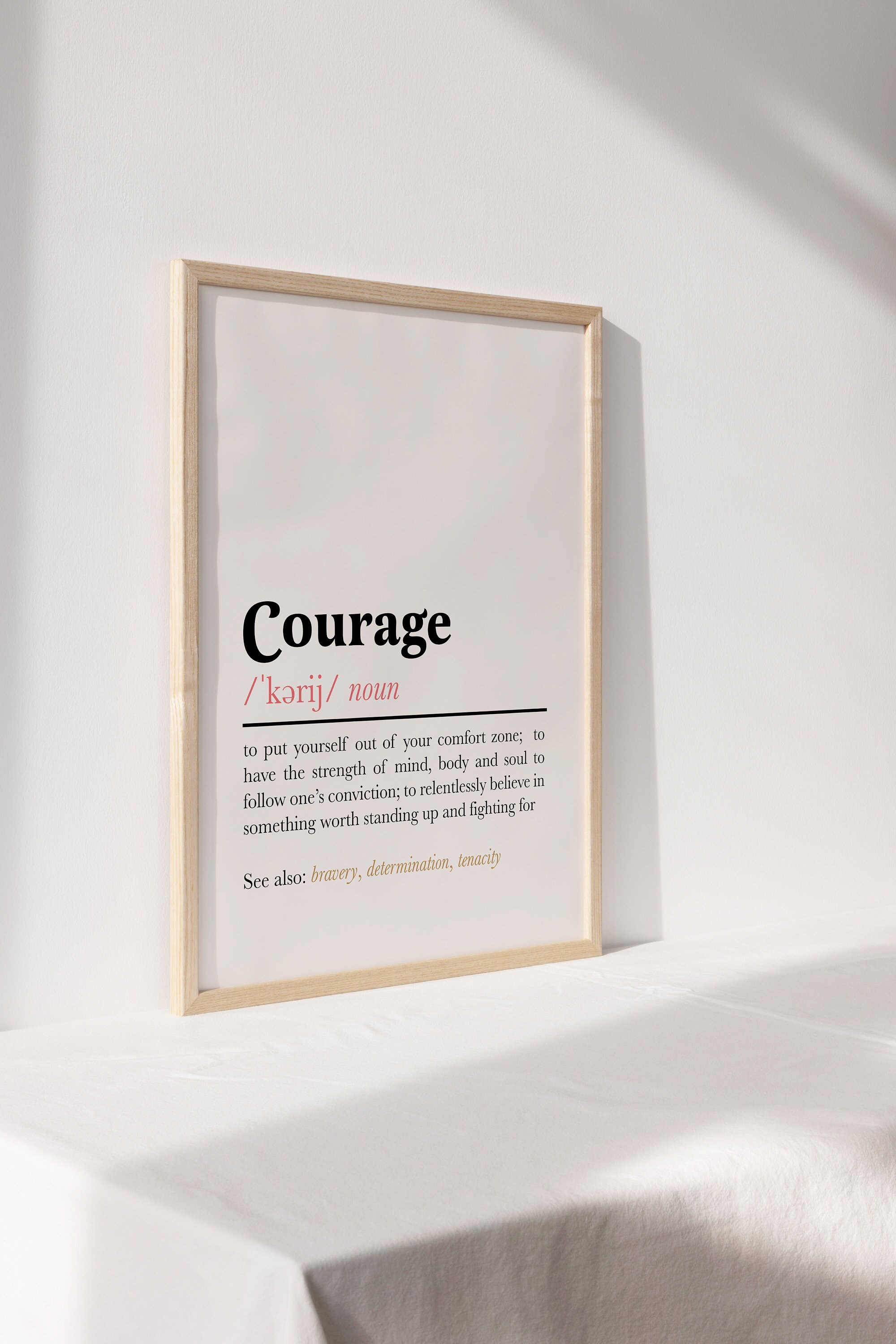Courage Definition Print | Courage Quote Print | Courage Wall Art ...