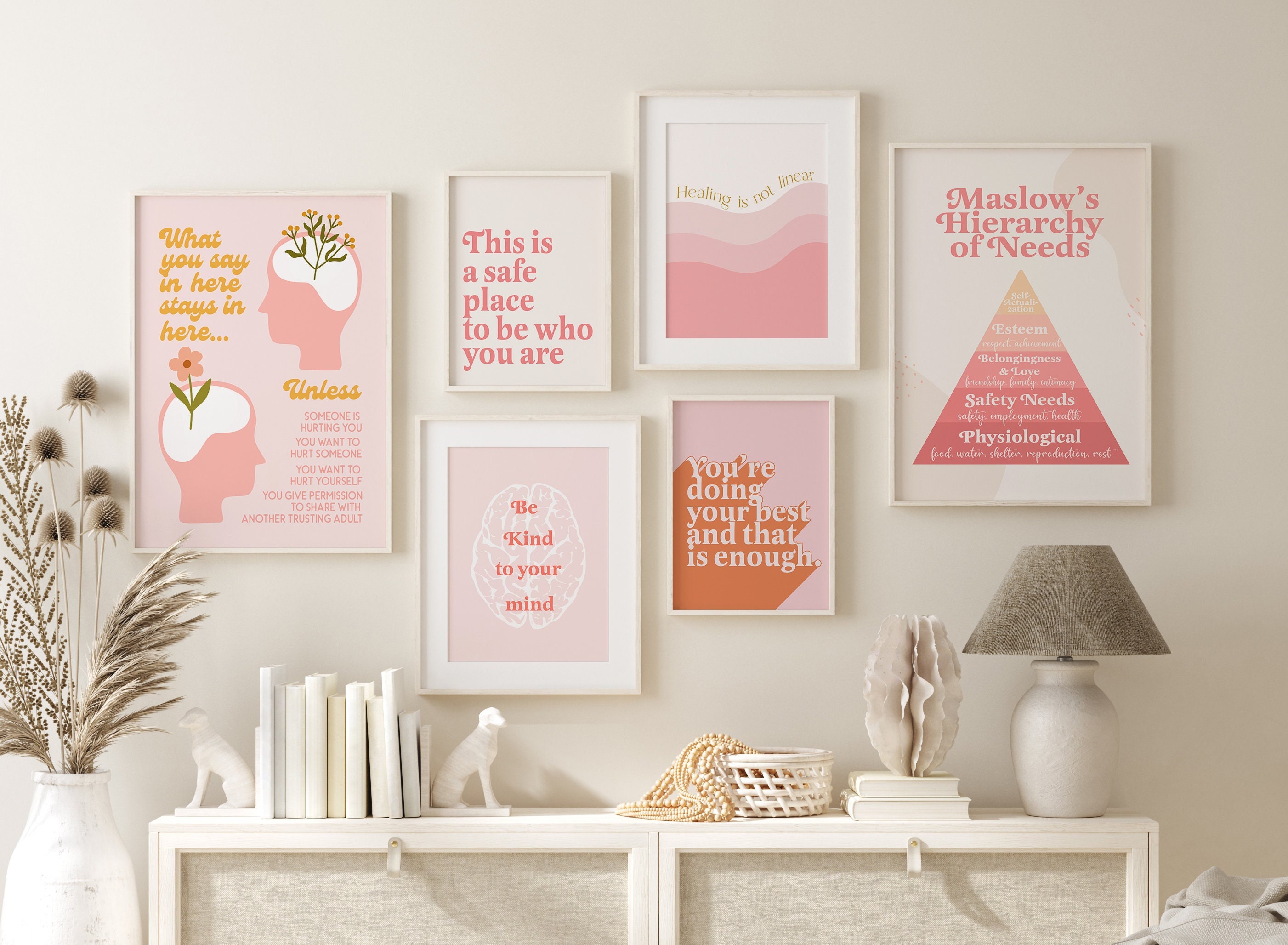 Set of 6 Mental Health Prints Therapist Office Wall Decor - Etsy
