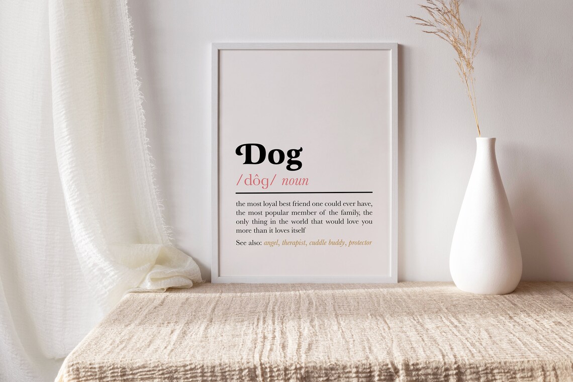 Dog Definition Print Definition of Dog Wall Art Dog Quote - Etsy