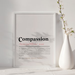 Compassion Definition Print | Compassion Quote Print | Compassion Wall ...