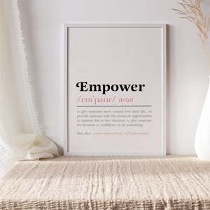 Empower Definition Print | Empower Print | Empower Quote Print ...