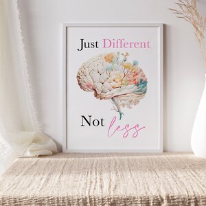 Just Different Not Less | Autism Poster | Neurodiversity Print ...