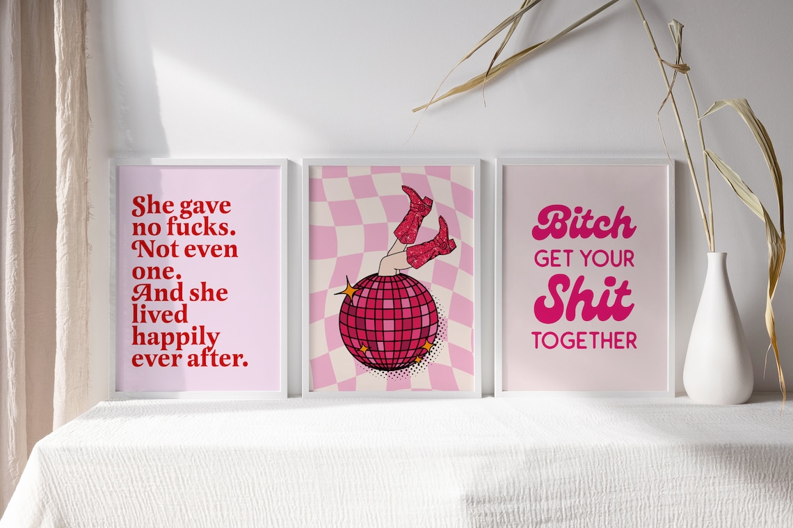 College Dorm Decor Wall Art Set of 10 | College Dorm Sign | Artprints ...