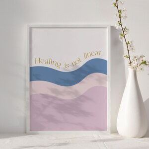 Healing is Not Linear Print | Therapy Wall Decor | Mental Health Print ...