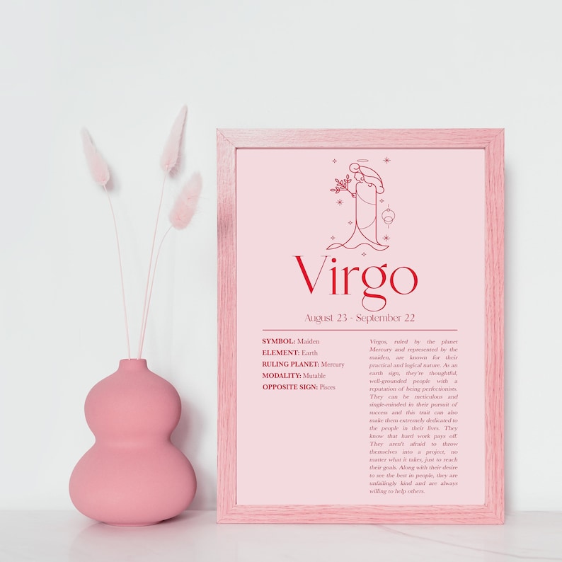 Virgo Print Zodiac Sign Print Astrology Print Zodiac - Etsy