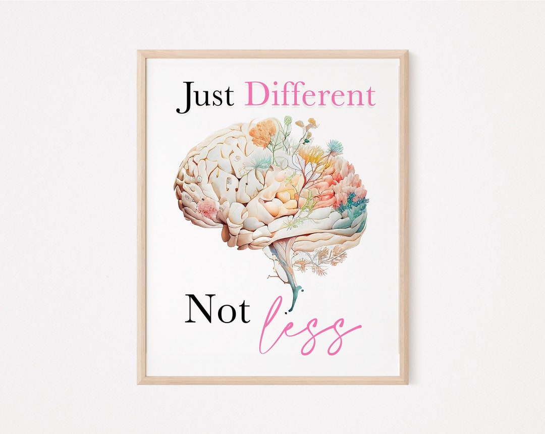 Just Different Not Less | Autism Poster | Neurodiversity Print ...