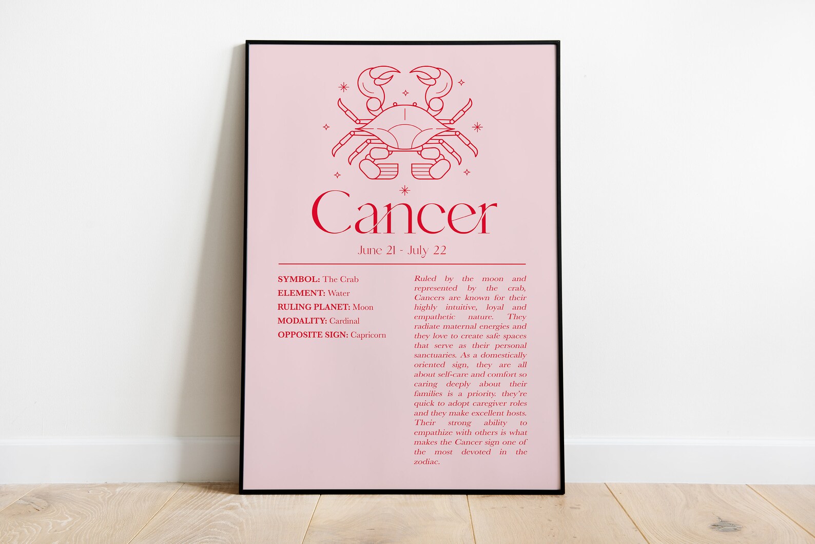 Cancer Print Zodiac Sign Print Astrology Print Zodiac - Etsy