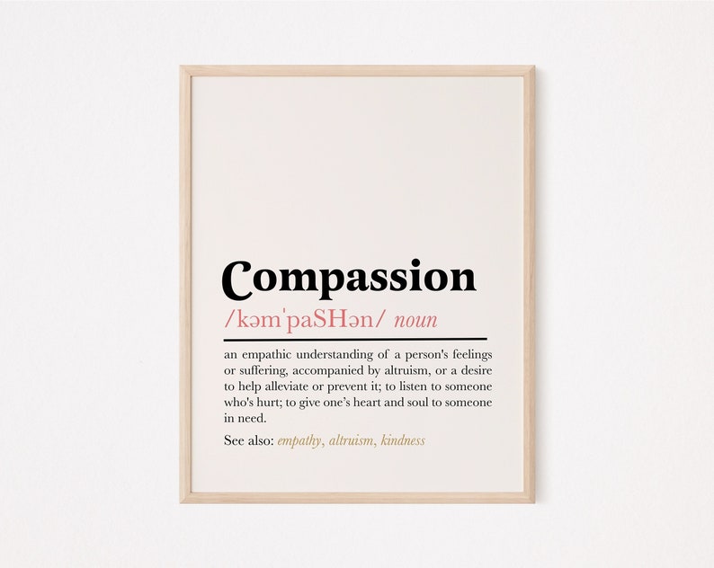 Compassion Definition Print | Compassion Quote Print | Compassion Wall ...