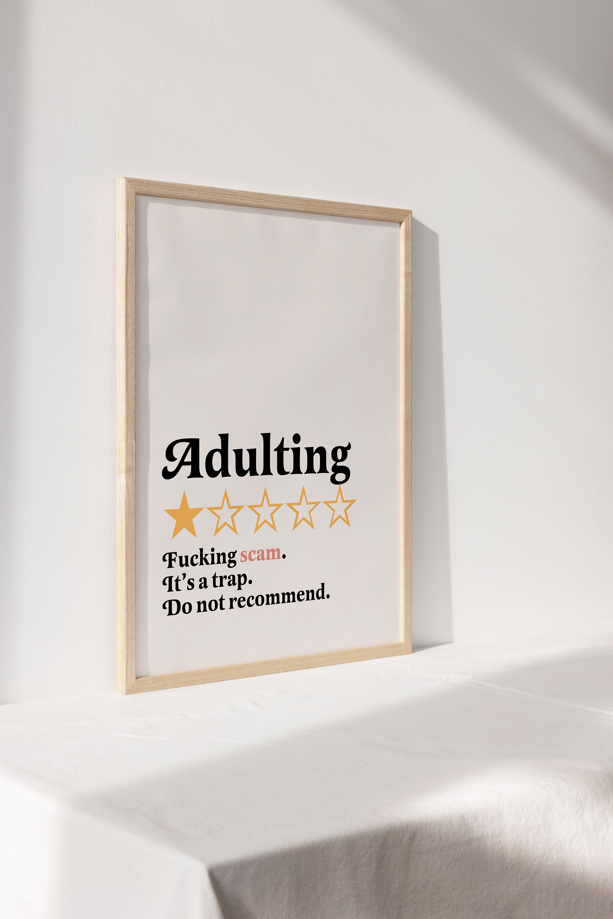 Adulting Review Print | Adulting Print | Funny Adulting Print | Review ...