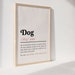 Dog Definition Print | Definition of Dog Wall Art | Dog Quote Print ...