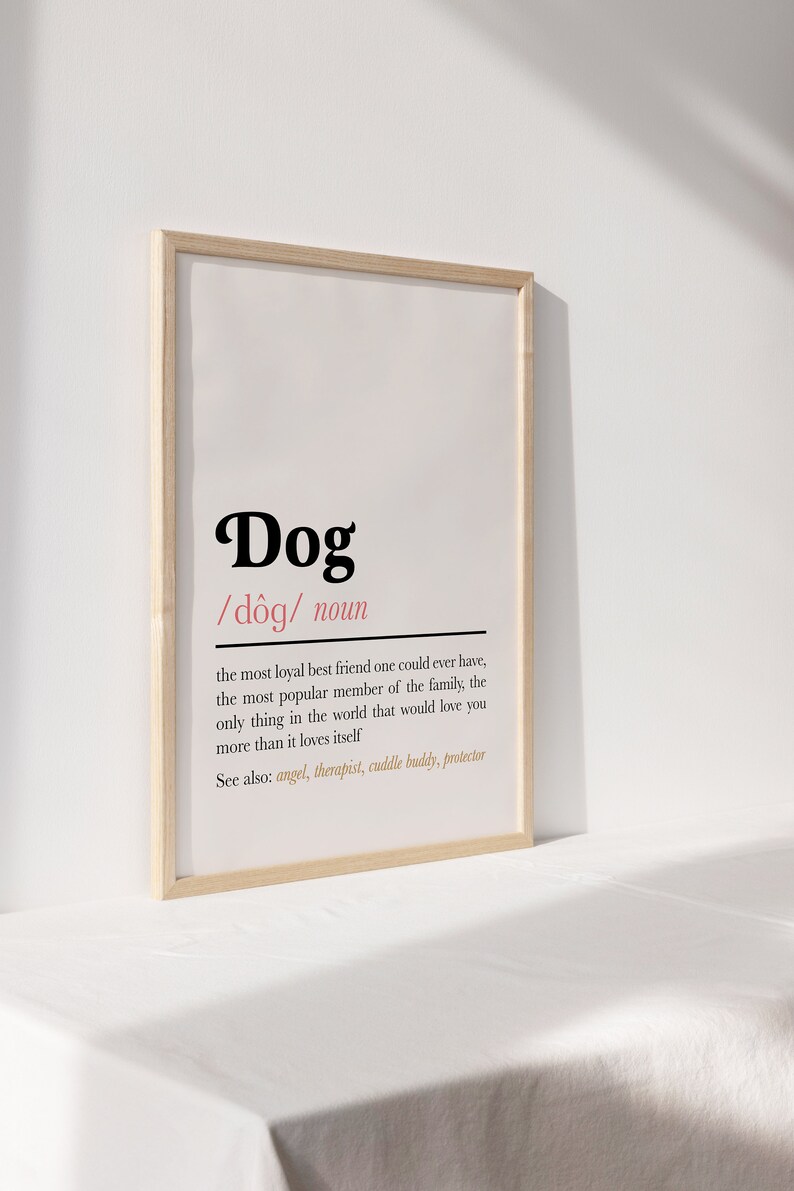 Dog Definition Print Definition of Dog Wall Art Dog Quote - Etsy