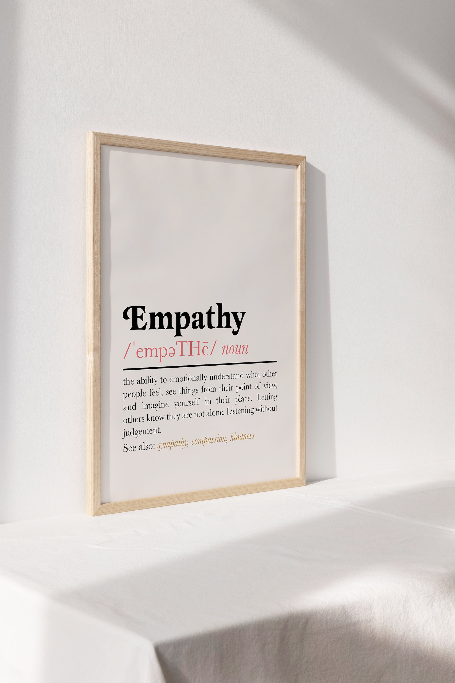 Empathy Definition Print Empathy Poster Empathy Wall Art - Etsy
