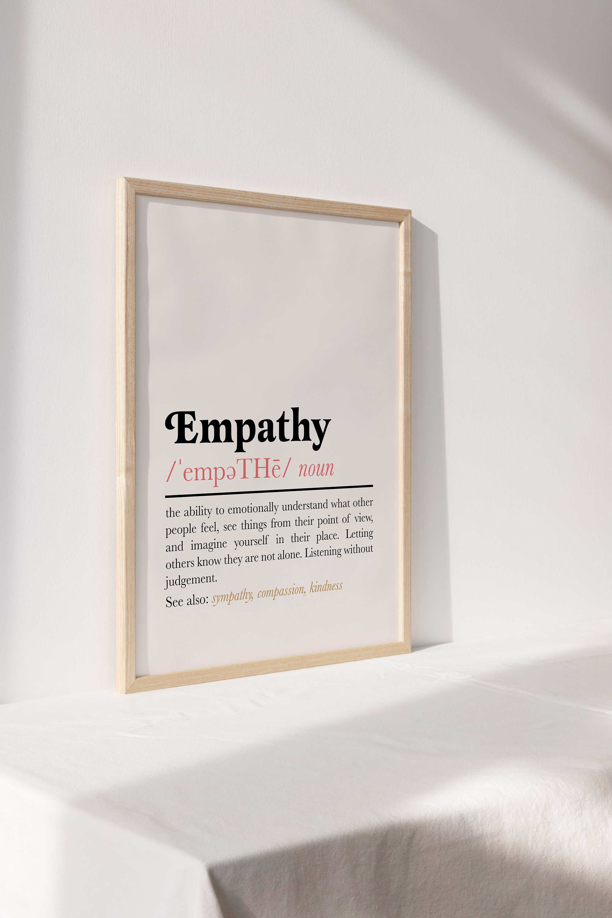Empathy Definition Print | Empathy Poster | Empathy Wall Art | Empathy ...
