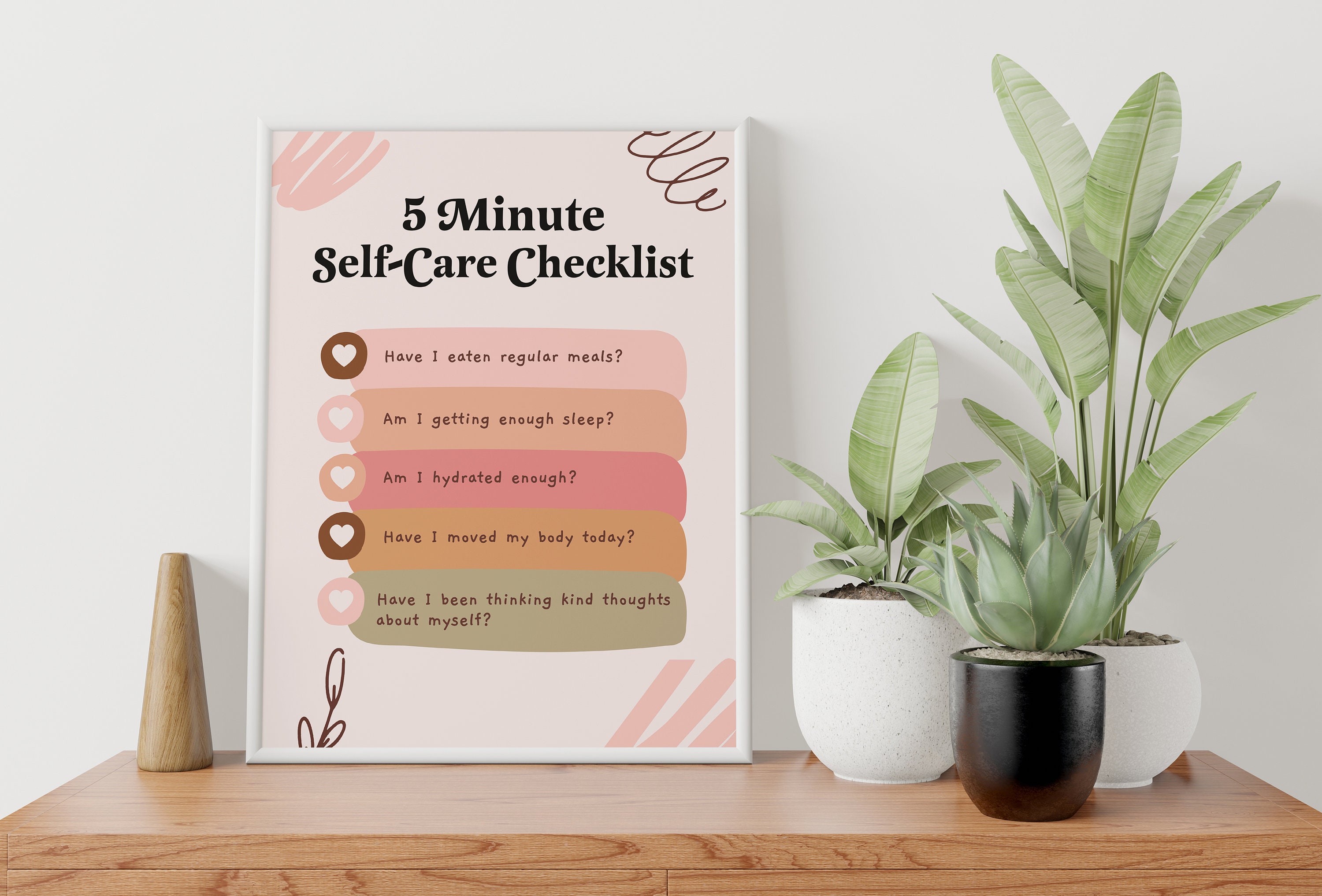 5 Minute Self-care Checklist Print Self Care Print Self - Etsy