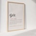 Grit Definition Print Grit Printable Grit Quote Print - Etsy