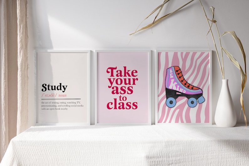 College Dorm Decor Wall Art Set of 10 | College Dorm Sign | Artprints ...